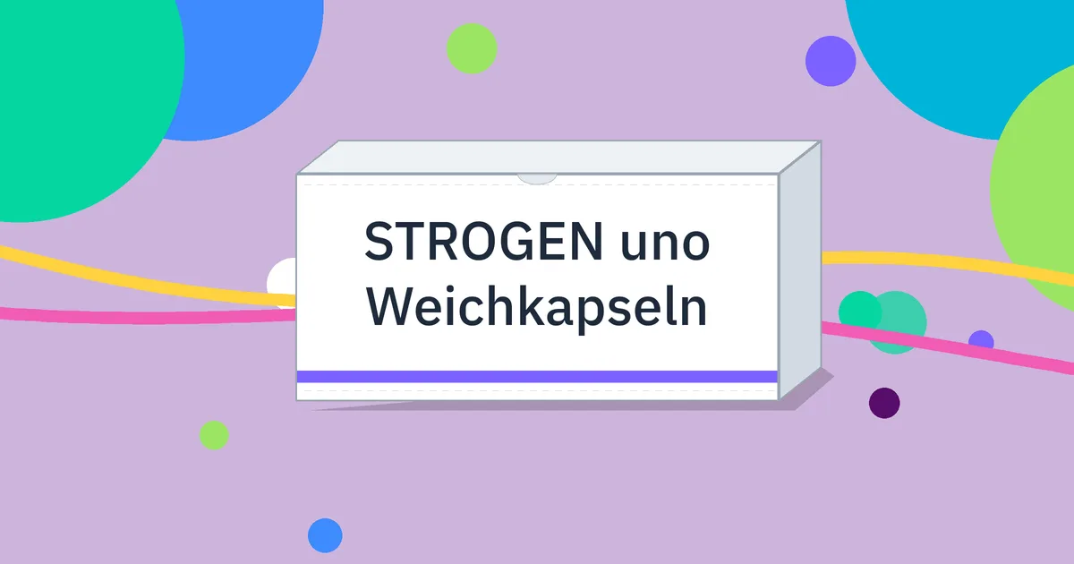 Symbolbild: Packung mit der Aufschrift STROGEN uno Weichkapseln (PZN 04347077) – Verfügbarkeit und Bezug in Apotheken in Frankfurt am Main