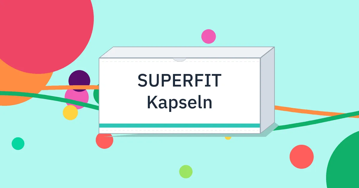 Symbolbild: Packung mit der Aufschrift SUPERFIT Kapseln (PZN 10996035) – Verfügbarkeit und Bezug in Apotheken in Frankfurt am Main