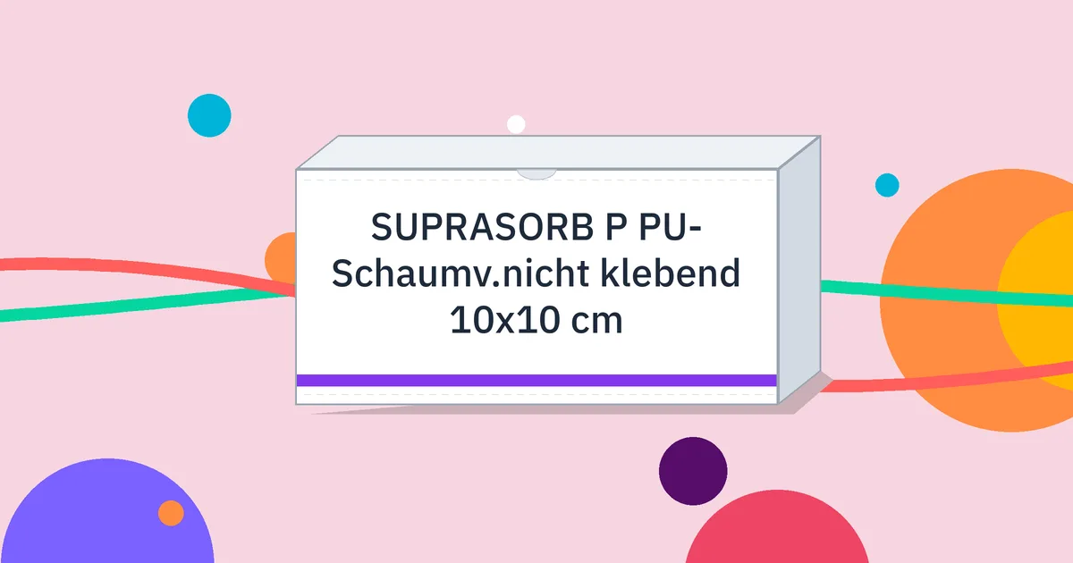 Symbolbild: Packung mit der Aufschrift SUPRASORB P PU-Schaumv.nicht klebend 10x10 cm (PZN 15320839) – Verfügbarkeit und Bezug in Apotheken in Frankfurt am Main