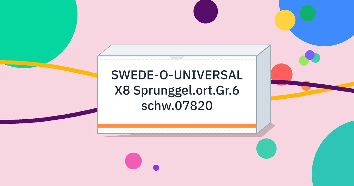 Symbolbild: Packung mit der Aufschrift SWEDE-O-UNIVERSAL X8 Sprunggel.ort.Gr.6 schw.07820 (PZN 07224607) – Verfügbarkeit und Bezug in Apotheken in Frankfurt am Main
