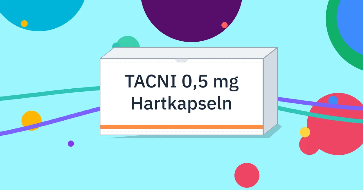 Symbolbild: Packung mit der Aufschrift TACNI 0,5 mg Hartkapseln (PZN 08875488) – Verfügbarkeit und Bezug in Apotheken in Frankfurt am Main
