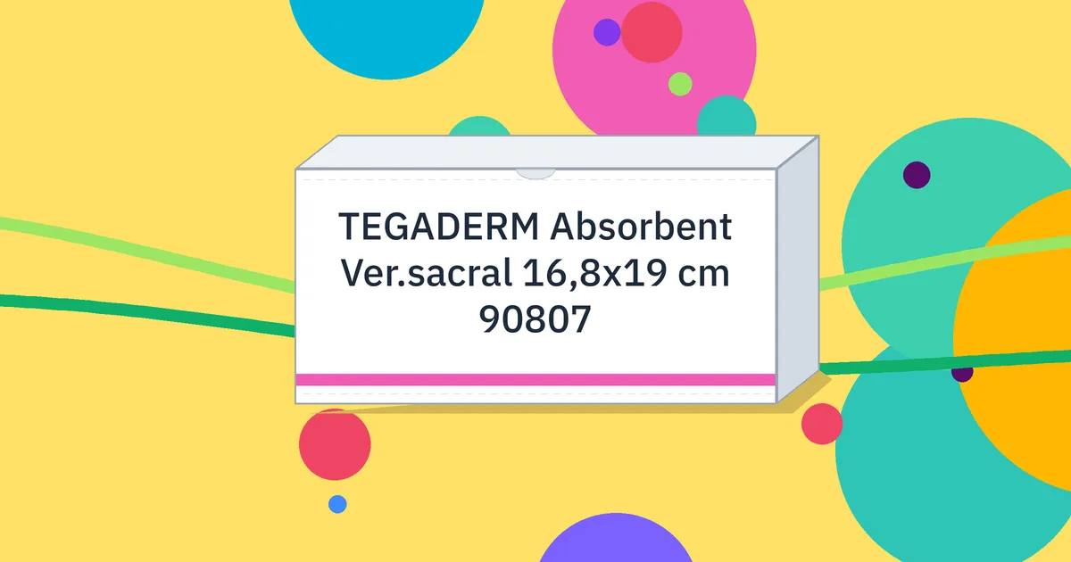 Symbolbild: Packung mit der Aufschrift TEGADERM Absorbent Ver.sacral 16,8x19 cm 90807 (PZN 09006719) – Verfügbarkeit und Bezug in Apotheken in Frankfurt am Main
