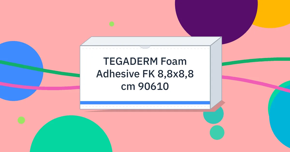 Symbolbild: Packung mit der Aufschrift TEGADERM Foam Adhesive FK 8,8x8,8 cm 90610 (PZN 14137613) – Verfügbarkeit und Bezug in Apotheken in Frankfurt am Main