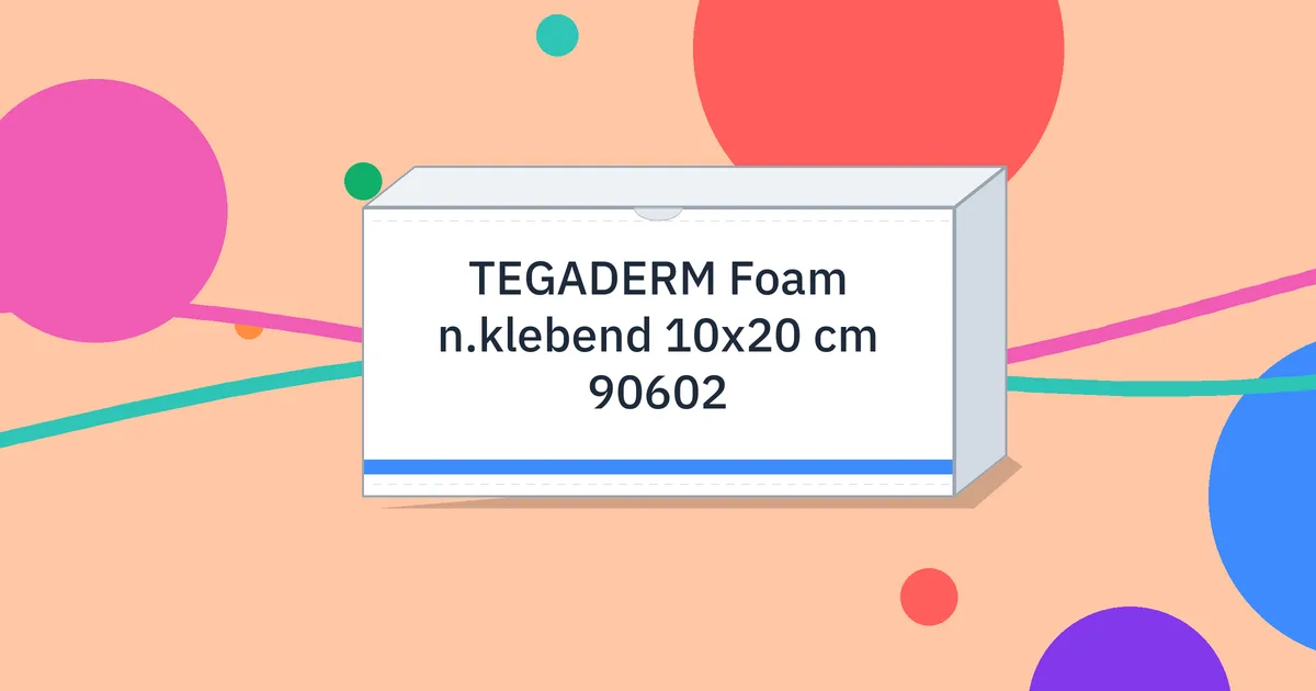 Symbolbild: Packung mit der Aufschrift TEGADERM Foam n.klebend 10x20 cm 90602 (PZN 09007995) – Verfügbarkeit und Bezug in Apotheken in Frankfurt am Main