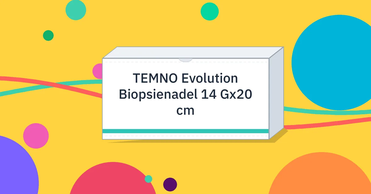 Symbolbild: Packung mit der Aufschrift TEMNO Evolution Biopsienadel 14 Gx20 cm (PZN 18765789) – Verfügbarkeit und Bezug in Apotheken in Frankfurt am Main