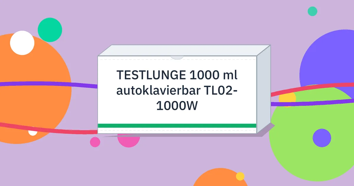Symbolbild: Packung mit der Aufschrift TESTLUNGE 1000 ml autoklavierbar TL02-1000W (PZN 08888522) – Verfügbarkeit und Bezug in Apotheken in Frankfurt am Main