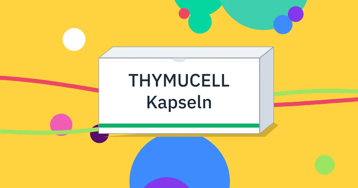 Symbolbild: Packung mit der Aufschrift THYMUCELL Kapseln (PZN 09894039) – Verfügbarkeit und Bezug in Apotheken in Frankfurt am Main