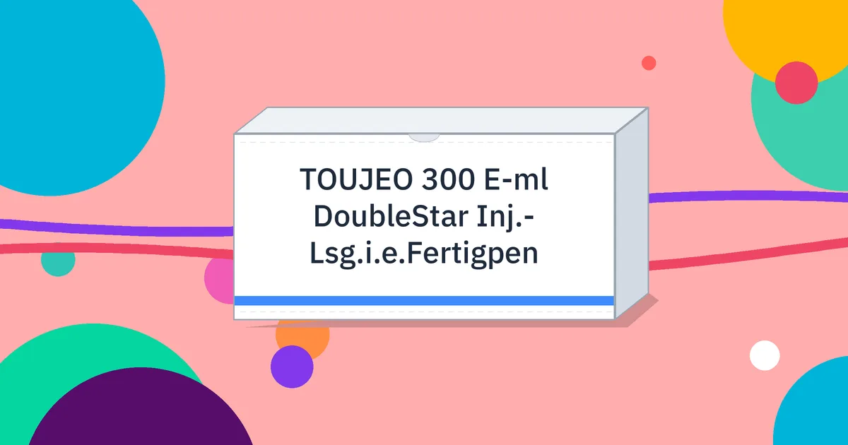 Symbolbild: Packung mit der Aufschrift TOUJEO 300 E-ml DoubleStar Inj.-Lsg.i.e.Fertigpen (PZN 17439680) – Verfügbarkeit und Bezug in Apotheken in Frankfurt am Main