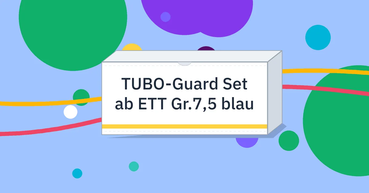 Symbolbild: Packung mit der Aufschrift TUBO-Guard Set ab ETT Gr.7,5 blau (PZN 18796011) – Verfügbarkeit und Bezug in Apotheken in Frankfurt am Main