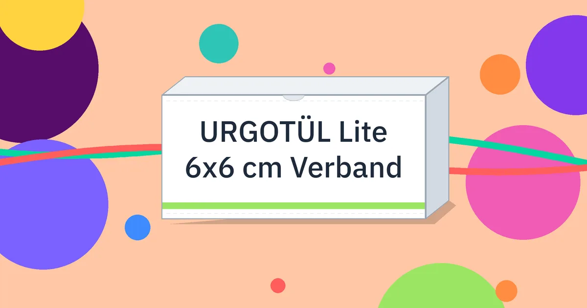Symbolbild: Packung mit der Aufschrift URGOTÜL Lite 6x6 cm Verband (PZN 01295894) – Verfügbarkeit und Bezug in Apotheken in Frankfurt am Main