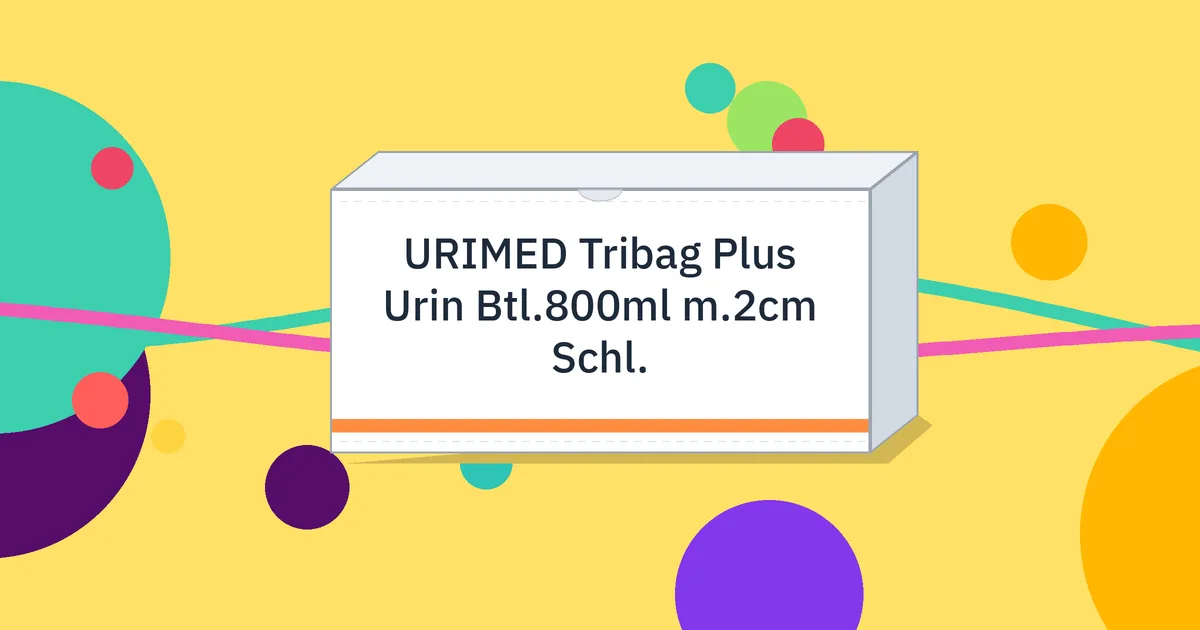 Symbolbild: Packung mit der Aufschrift URIMED Tribag Plus Urin Btl.800ml m.2cm Schl. (PZN 00853211) – Verfügbarkeit und Bezug in Apotheken in Frankfurt am Main