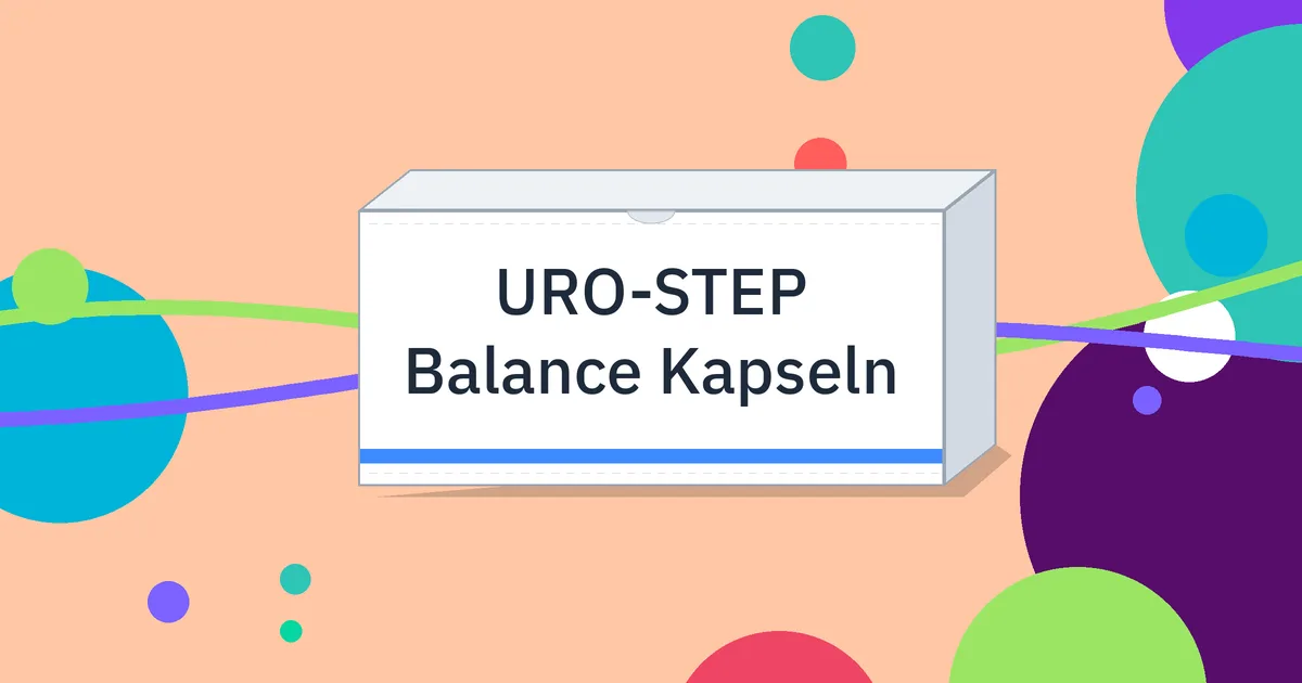 Symbolbild: Packung mit der Aufschrift URO-STEP Balance Kapseln (PZN 12450464) – Verfügbarkeit und Bezug in Apotheken in Frankfurt am Main