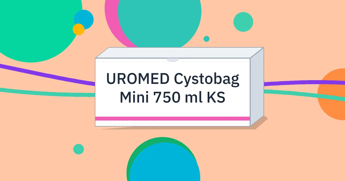 Symbolbild: Packung mit der Aufschrift UROMED Cystobag Mini 750 ml KS (PZN 09307912) – Verfügbarkeit und Bezug in Apotheken in Frankfurt am Main