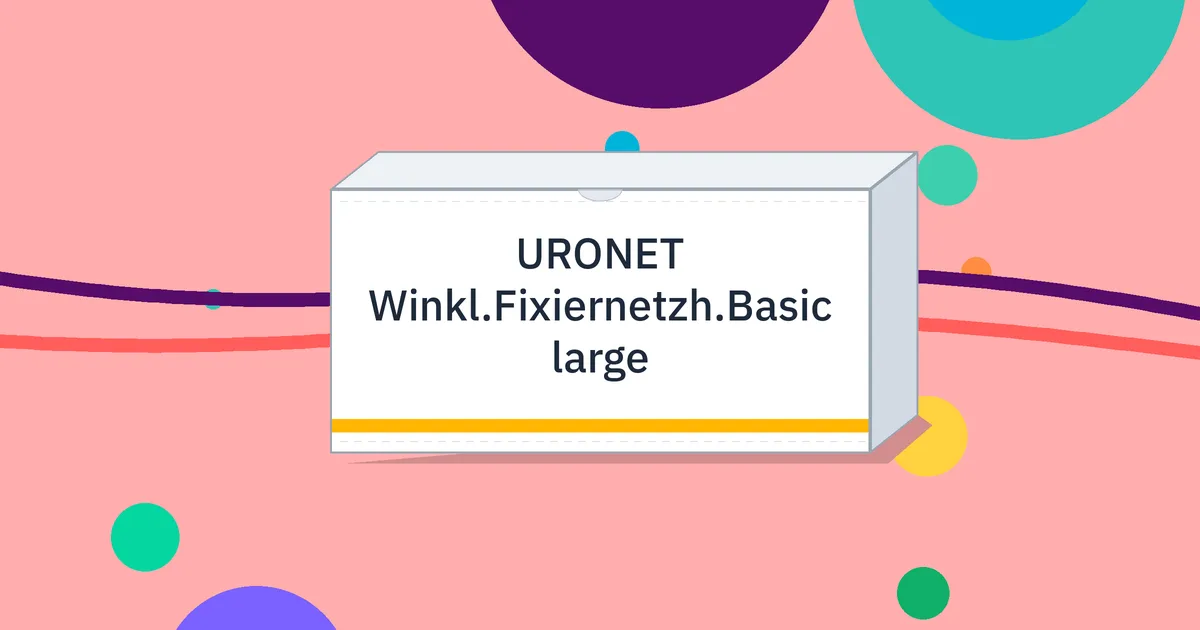 Symbolbild: Packung mit der Aufschrift URONET Winkl.Fixiernetzh.Basic large (PZN 08587766) – Verfügbarkeit und Bezug in Apotheken in Frankfurt am Main