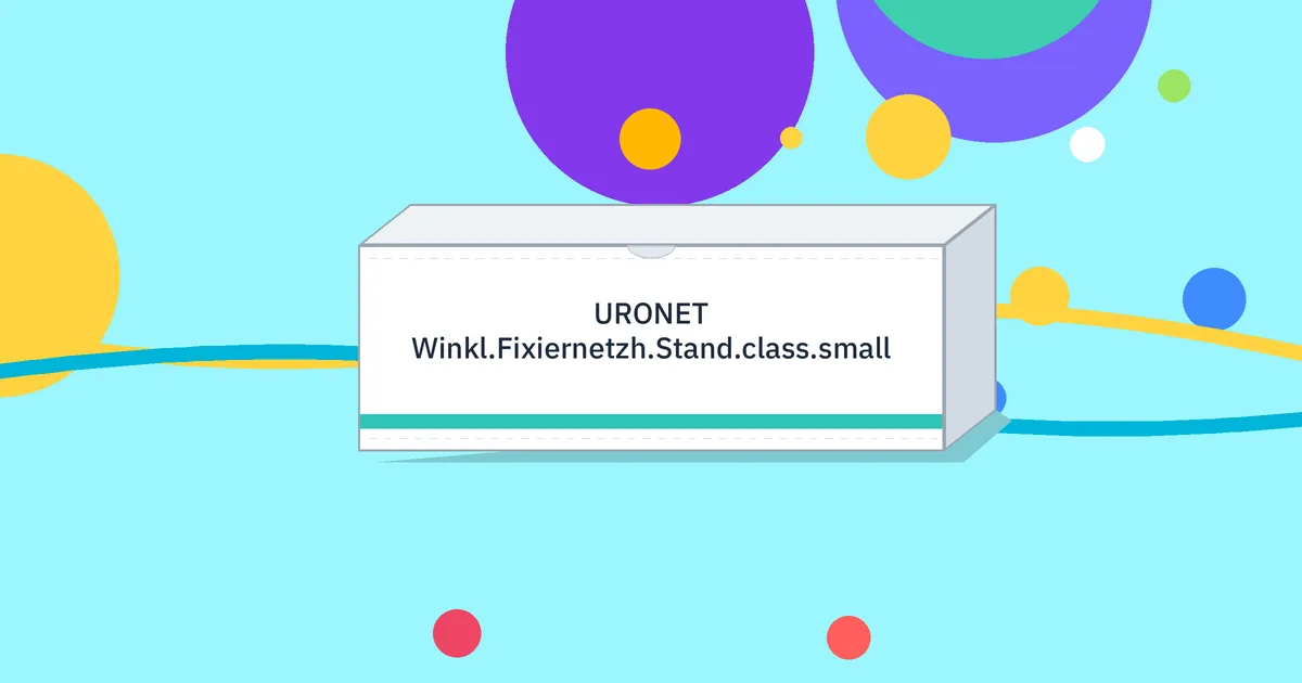 Symbolbild: Packung mit der Aufschrift URONET Winkl.Fixiernetzh.Stand.class.small (PZN 08536510) – Verfügbarkeit und Bezug in Apotheken in Frankfurt am Main