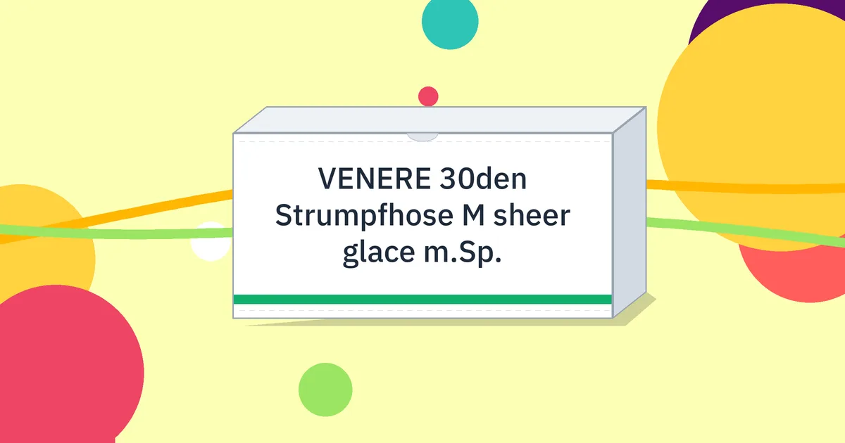 Symbolbild: Packung mit der Aufschrift VENERE 30den Strumpfhose M sheer glace m.Sp. (PZN 16172453) – Verfügbarkeit und Bezug in Apotheken in Frankfurt am Main