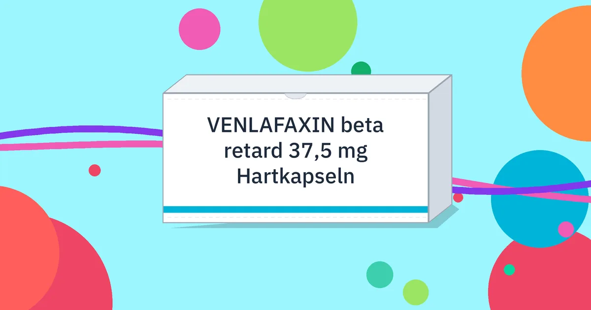 Symbolbild: Packung mit der Aufschrift VENLAFAXIN beta retard 37,5 mg Hartkapseln (PZN 00021108) – Verfügbarkeit und Bezug in Apotheken in Frankfurt am Main