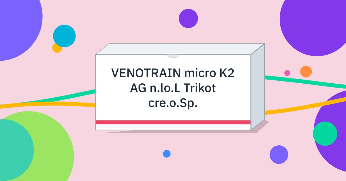 Symbolbild: Packung mit der Aufschrift VENOTRAIN micro K2 AG n.lo.L Trikot cre.o.Sp. (PZN 05712449) – Verfügbarkeit und Bezug in Apotheken in Frankfurt am Main