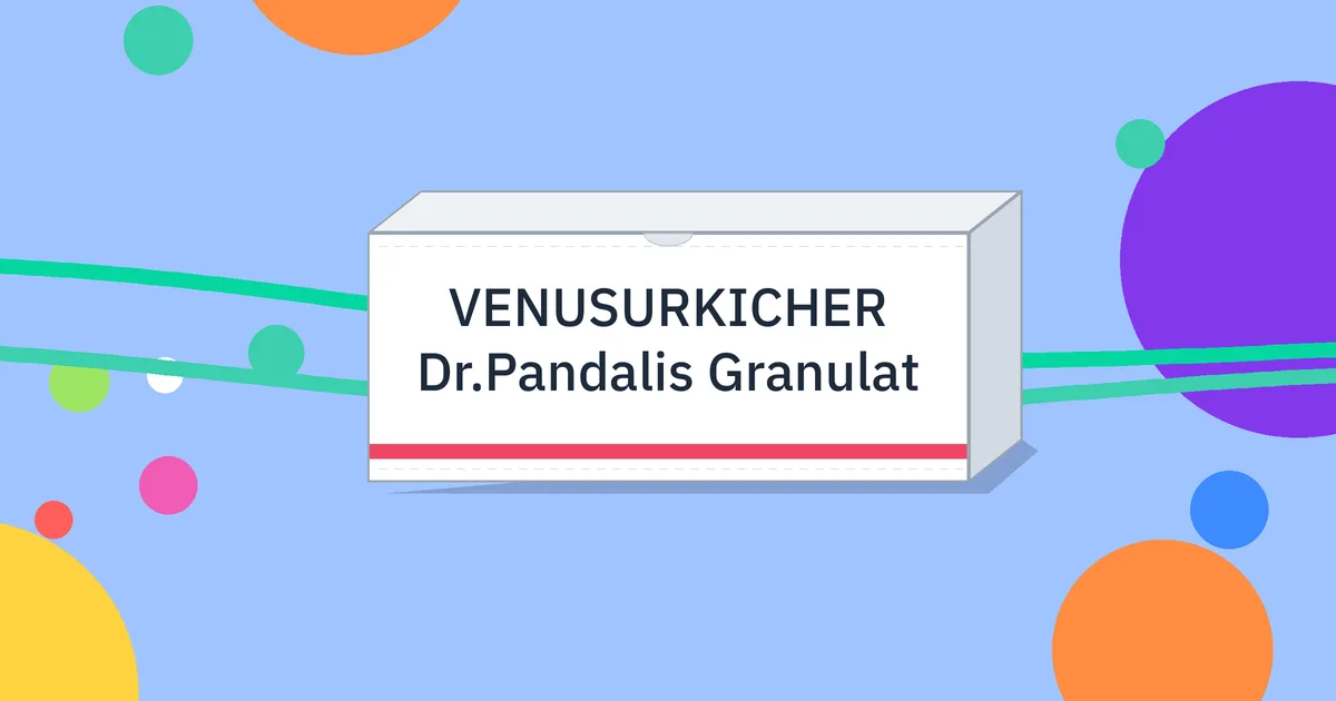 Symbolbild: Packung mit der Aufschrift VENUSURKICHER Dr.Pandalis Granulat (PZN 04132477) – Verfügbarkeit und Bezug in Apotheken in Frankfurt am Main