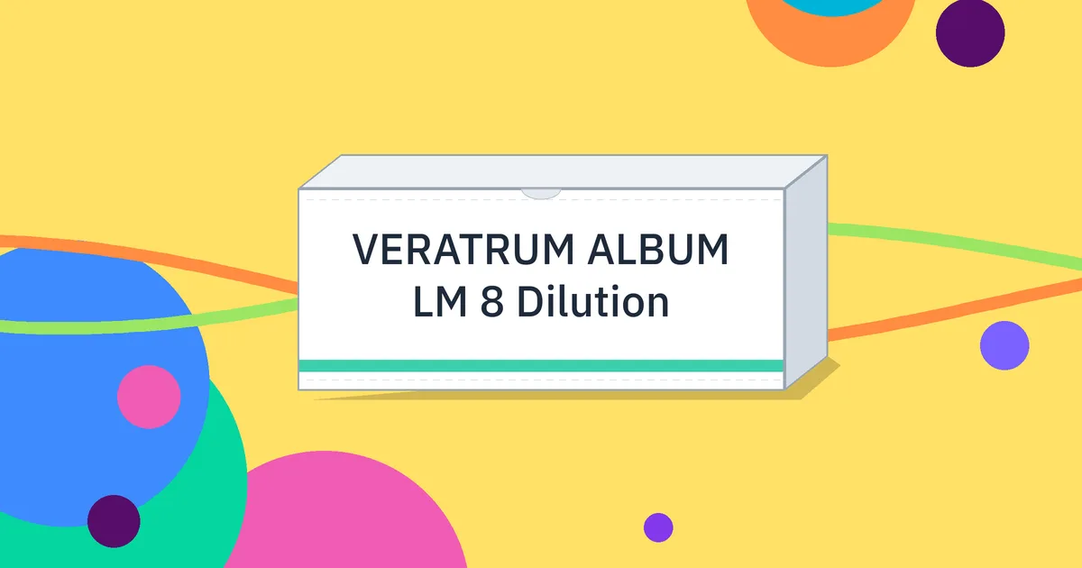 Symbolbild: Packung mit der Aufschrift VERATRUM ALBUM LM 8 Dilution (PZN 13264367) – Verfügbarkeit und Bezug in Apotheken in Frankfurt am Main