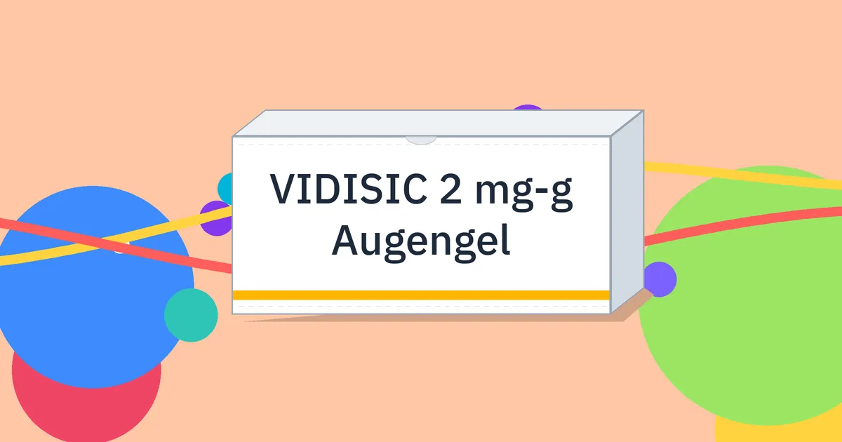 Symbolbild: Packung mit der Aufschrift VIDISIC 2 mg-g Augengel (PZN 20546706) – Verfügbarkeit und Bezug in Apotheken in Frankfurt am Main