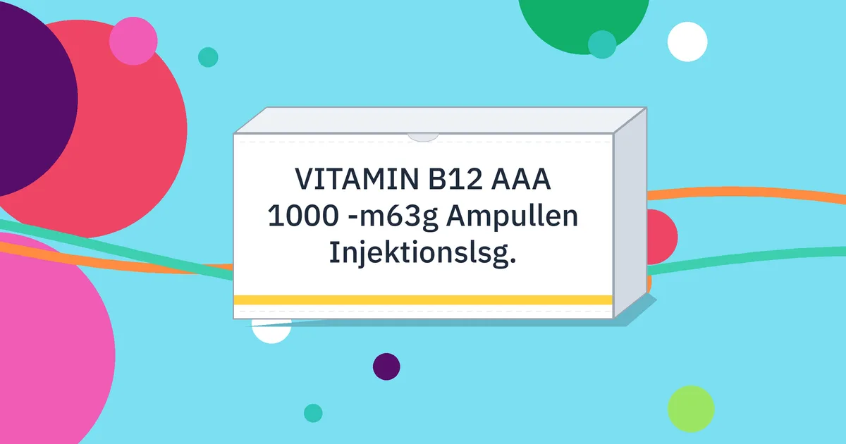 Symbolbild: Packung mit der Aufschrift VITAMIN B12 AAA 1000 -m63g Ampullen Injektionslsg. (PZN 04082176) – Verfügbarkeit und Bezug in Apotheken in Frankfurt am Main