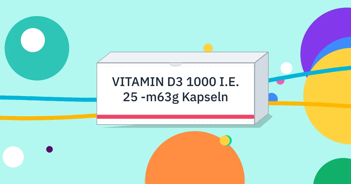 Symbolbild: Packung mit der Aufschrift VITAMIN D3 1000 I.E. 25 -m63g Kapseln (PZN 17891078) – Verfügbarkeit und Bezug in Apotheken in Frankfurt am Main