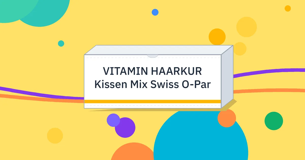 Symbolbild: Packung mit der Aufschrift VITAMIN HAARKUR Kissen Mix Swiss O-Par (PZN 12579790) – Verfügbarkeit und Bezug in Apotheken in Frankfurt am Main