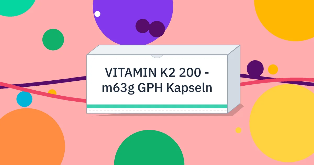 Symbolbild: Packung mit der Aufschrift VITAMIN K2 200 -m63g GPH Kapseln (PZN 13251287) – Verfügbarkeit und Bezug in Apotheken in Frankfurt am Main