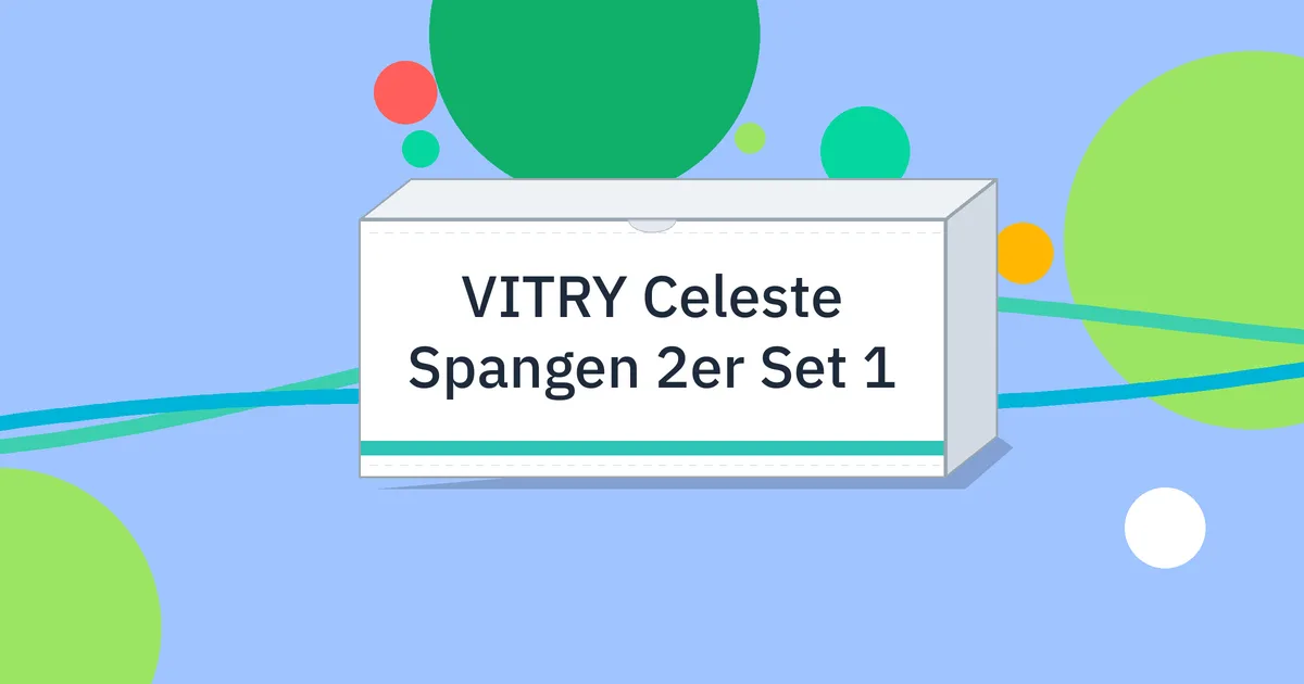 Symbolbild: Packung mit der Aufschrift VITRY Celeste Spangen 2er Set 1 (PZN 19067024) – Verfügbarkeit und Bezug in Apotheken in Frankfurt am Main