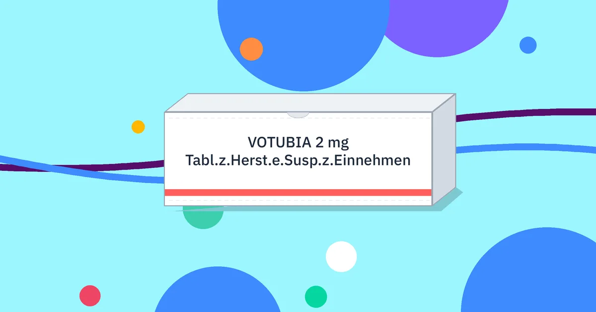 Symbolbild: Packung mit der Aufschrift VOTUBIA 2 mg Tabl.z.Herst.e.Susp.z.Einnehmen (PZN 20170566) – Verfügbarkeit und Bezug in Apotheken in Frankfurt am Main