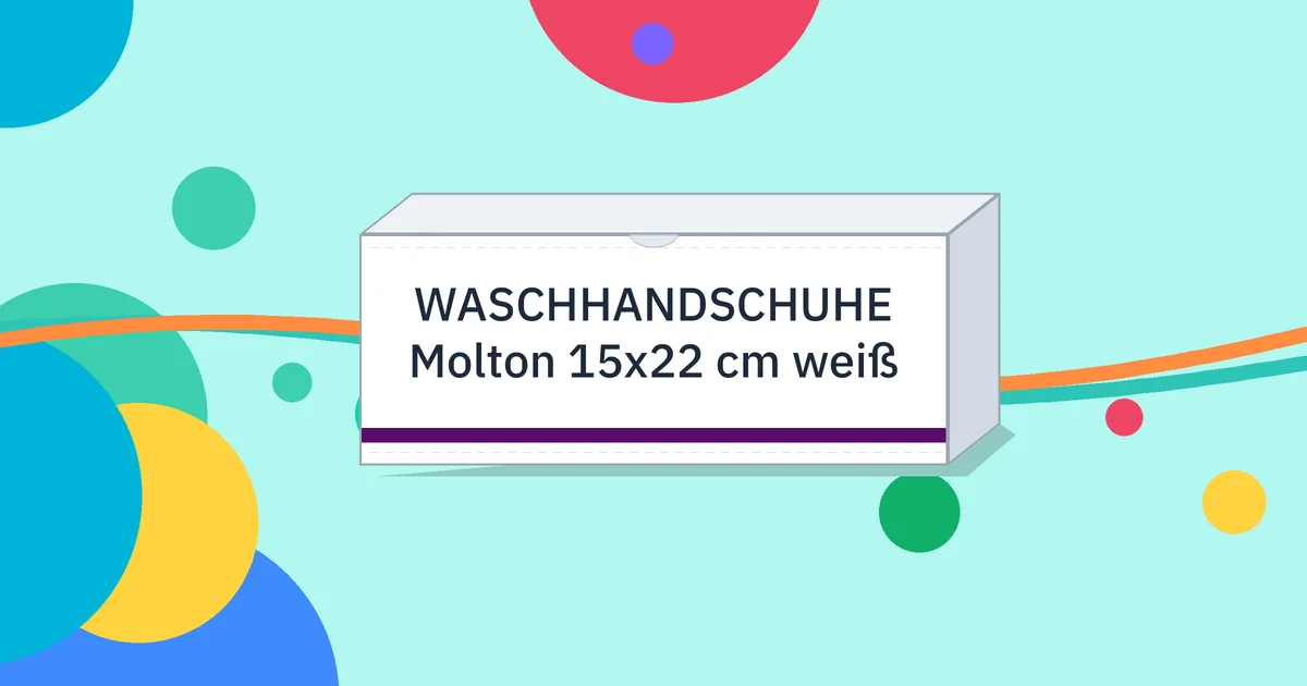 Symbolbild: Packung mit der Aufschrift WASCHHANDSCHUHE Molton 15x22 cm weiß (PZN 10545120) – Verfügbarkeit und Bezug in Apotheken in Frankfurt am Main