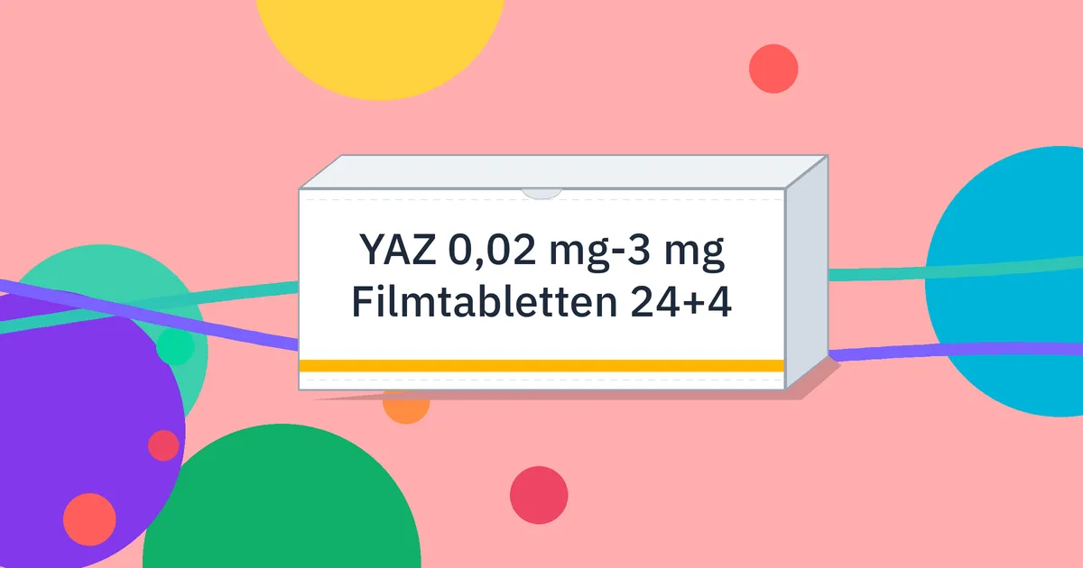 Symbolbild: Packung mit der Aufschrift YAZ 0,02 mg-3 mg Filmtabletten 24+4 (PZN 06682199) – Verfügbarkeit und Bezug in Apotheken in Frankfurt am Main