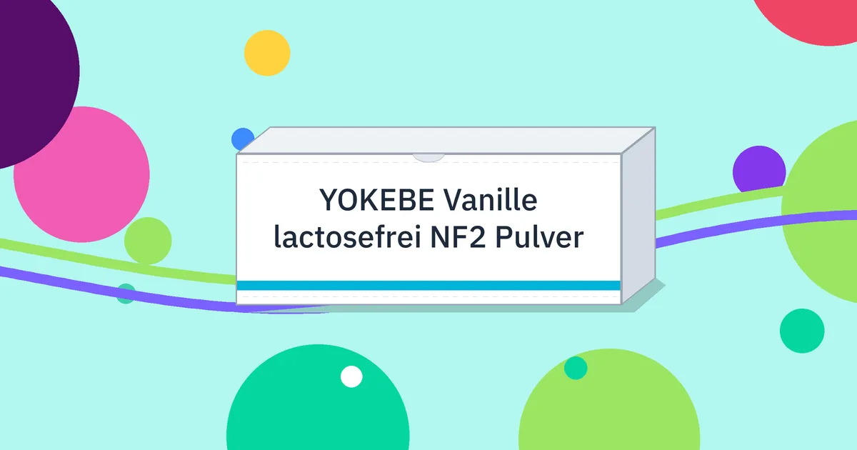 Symbolbild: Packung mit der Aufschrift YOKEBE Vanille lactosefrei NF2 Pulver (PZN 16924982) – Verfügbarkeit und Bezug in Apotheken in Frankfurt am Main