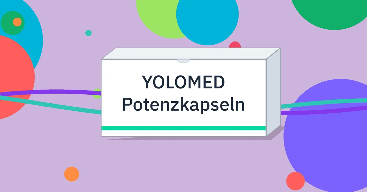 Symbolbild: Packung mit der Aufschrift YOLOMED Potenzkapseln (PZN 11562356) – Verfügbarkeit und Bezug in Apotheken in Frankfurt am Main
