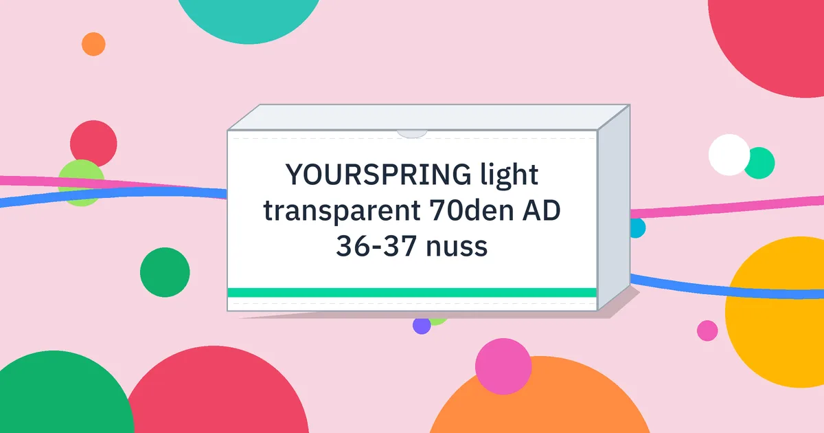 Symbolbild: Packung mit der Aufschrift YOURSPRING light transparent 70den AD 36-37 nuss (PZN 18055987) – Verfügbarkeit und Bezug in Apotheken in Frankfurt am Main