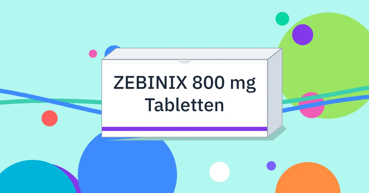 Symbolbild: Packung mit der Aufschrift ZEBINIX 800 mg Tabletten (PZN 09779226) – Verfügbarkeit und Bezug in Apotheken in Frankfurt am Main