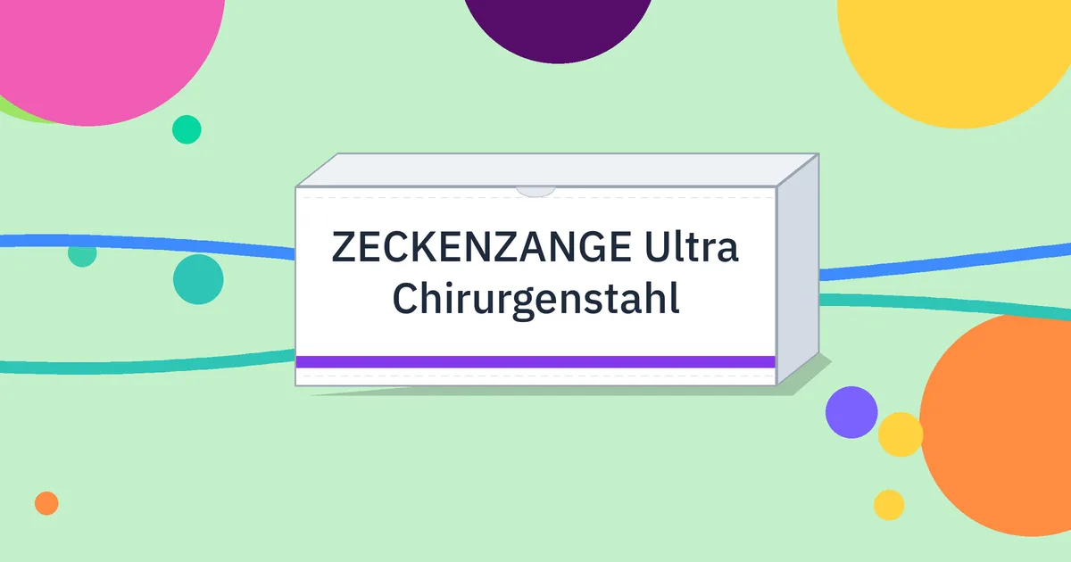 Symbolbild: Packung mit der Aufschrift ZECKENZANGE Ultra Chirurgenstahl (PZN 06715711) – Verfügbarkeit und Bezug in Apotheken in Frankfurt am Main