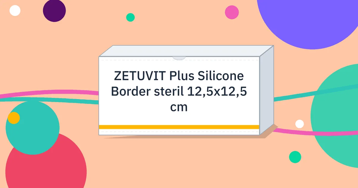 Symbolbild: Packung mit der Aufschrift ZETUVIT Plus Silicone Border steril 12,5x12,5 cm (PZN 20120396) – Verfügbarkeit und Bezug in Apotheken in Frankfurt am Main