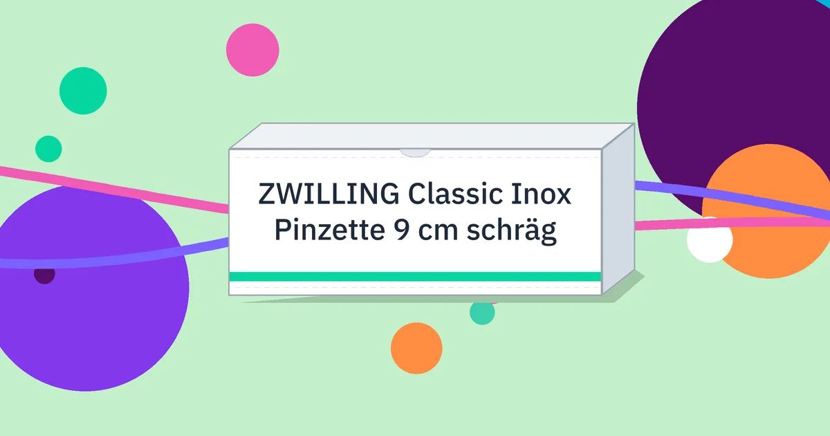 Symbolbild: Packung mit der Aufschrift ZWILLING Classic Inox Pinzette 9 cm schräg (PZN 15824445) – Verfügbarkeit und Bezug in Apotheken in Frankfurt am Main