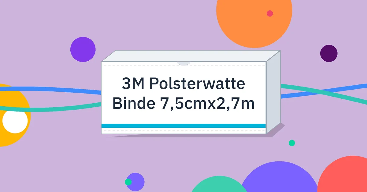 Symbolbild: Packung mit der Aufschrift 3M Polsterwatte Binde 7,5cmx2,7m (PZN 05867005) – Verfügbarkeit und Bezug in Apotheken in Frankfurt am Main