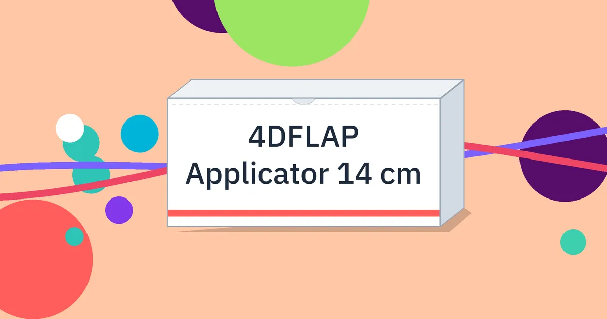 Symbolbild: Packung mit der Aufschrift 4DFLAP Applicator 14 cm (PZN 15896462) – Verfügbarkeit und Bezug in Apotheken in Frankfurt am Main