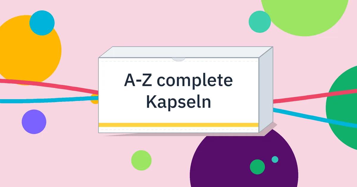 Symbolbild: Packung mit der Aufschrift A-Z complete Kapseln (PZN 16940254) – Verfügbarkeit und Bezug in Apotheken in Frankfurt am Main