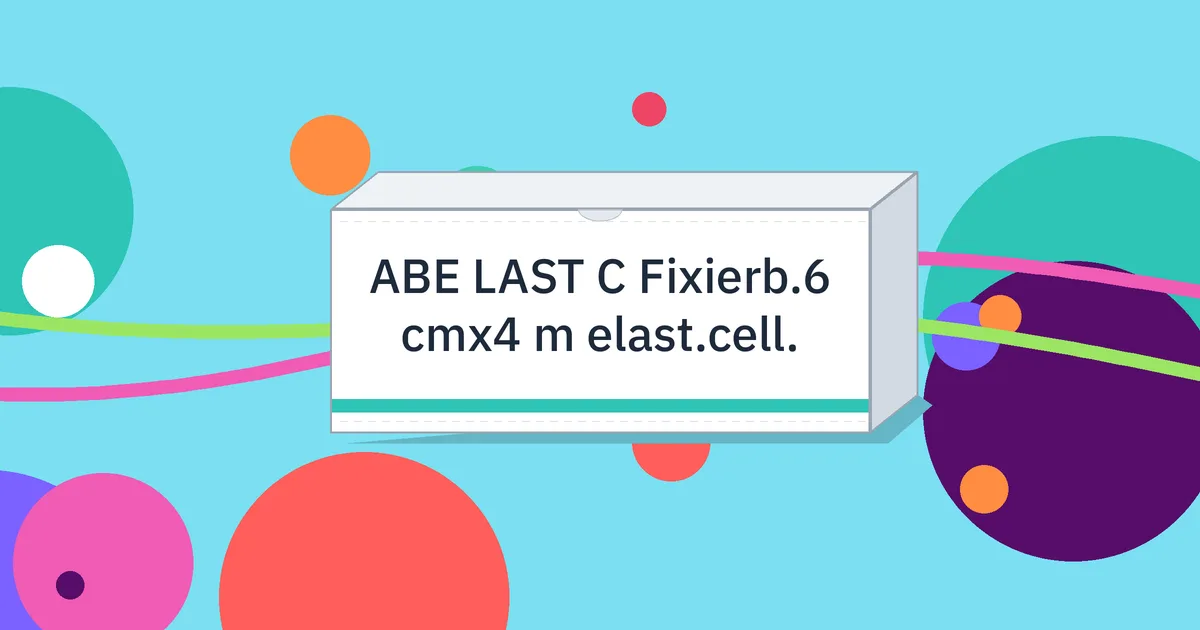 Symbolbild: Packung mit der Aufschrift ABE LAST C Fixierb.6 cmx4 m elast.cell. (PZN 06168752) – Verfügbarkeit und Bezug in Apotheken in Frankfurt am Main
