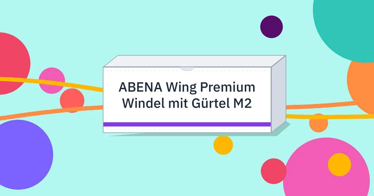 Symbolbild: Packung mit der Aufschrift ABENA Wing Premium Windel mit Gürtel M2 (PZN 17468782) – Verfügbarkeit und Bezug in Apotheken in Frankfurt am Main