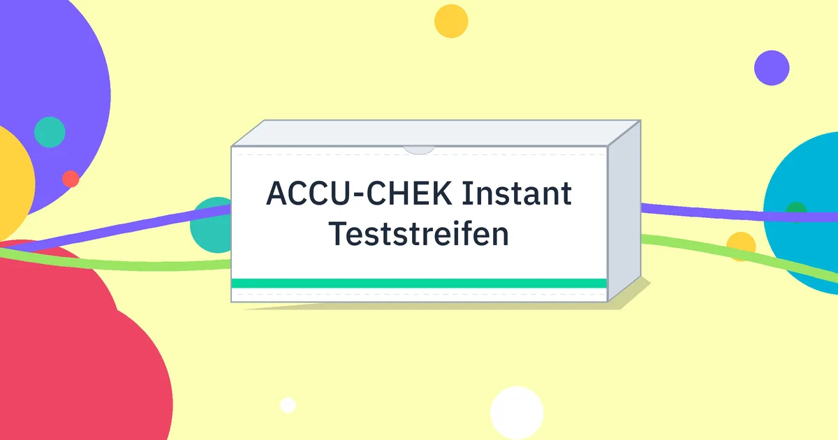 Symbolbild: Packung mit der Aufschrift ACCU-CHEK Instant Teststreifen (PZN 19266031) – Verfügbarkeit und Bezug in Apotheken in Frankfurt am Main