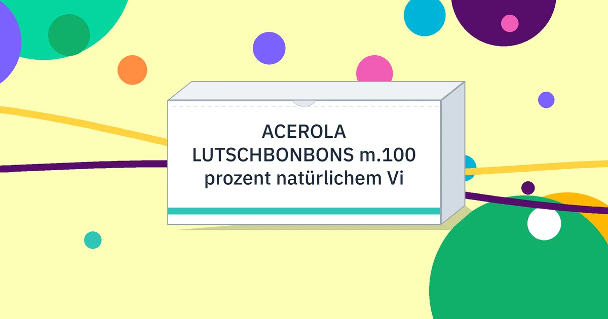 Symbolbild: Packung mit der Aufschrift ACEROLA LUTSCHBONBONS m.100 prozent natürlichem Vi (PZN 12393625) – Verfügbarkeit und Bezug in Apotheken in Frankfurt am Main