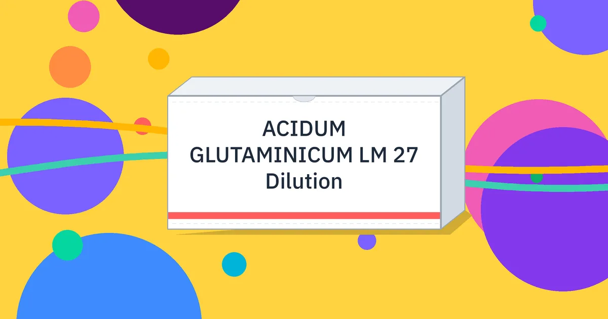 Symbolbild: Packung mit der Aufschrift ACIDUM GLUTAMINICUM LM 27 Dilution (PZN 13276790) – Verfügbarkeit und Bezug in Apotheken in Frankfurt am Main
