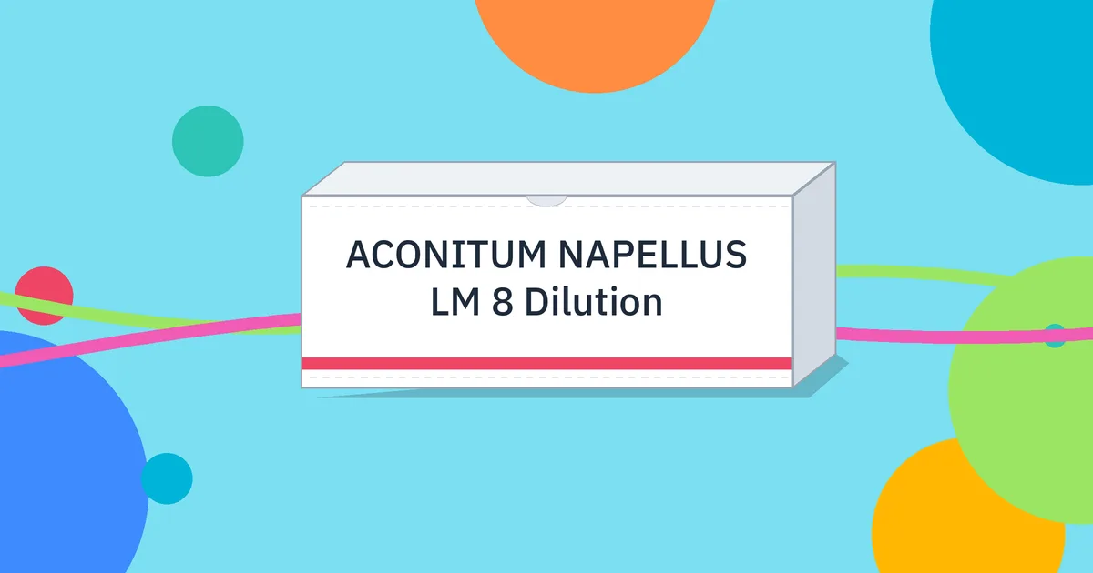 Symbolbild: Packung mit der Aufschrift ACONITUM NAPELLUS LM 8 Dilution (PZN 12754419) – Verfügbarkeit und Bezug in Apotheken in Frankfurt am Main