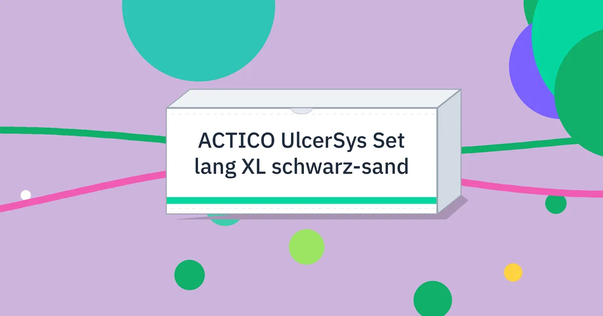 Symbolbild: Packung mit der Aufschrift ACTICO UlcerSys Set lang XL schwarz-sand (PZN 12544633) – Verfügbarkeit und Bezug in Apotheken in Frankfurt am Main